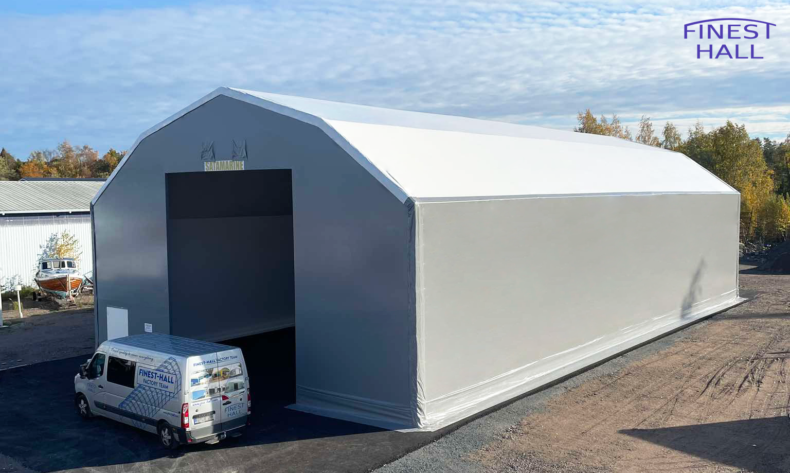 Satakunnan Marinekeskus PVC hall 15 x 31,5m, H/7 + PVC inner cover ...